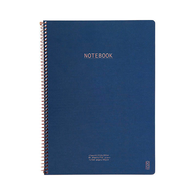 KOZO Notebook A4 Class, Navy KOZO – peaceofhome.se