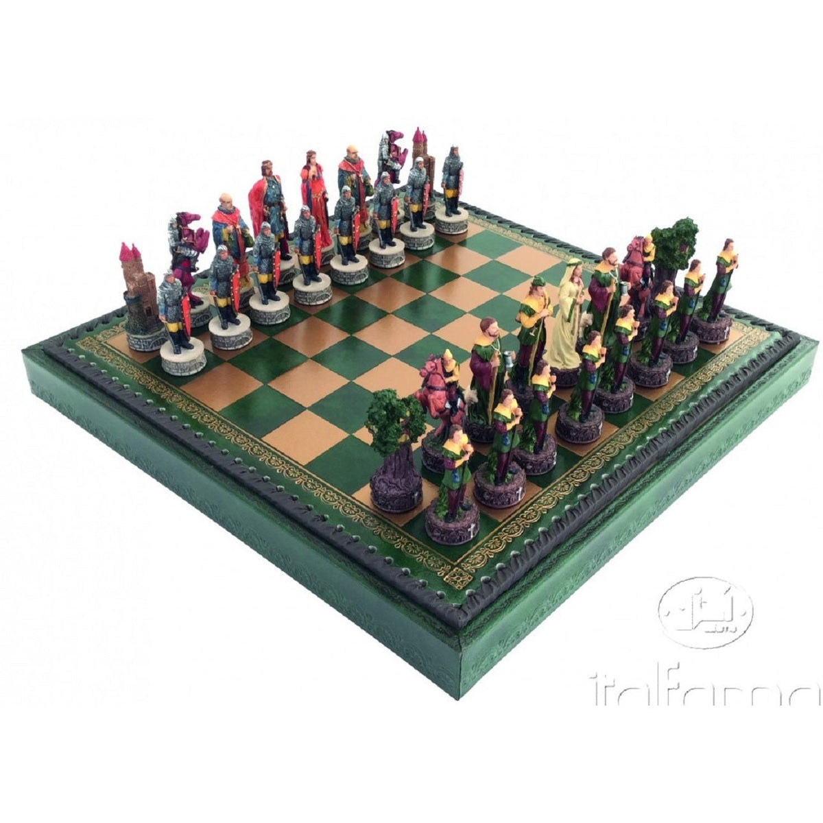 Komplett Schack set 089 Resin chess men + Leatherette chess board with ...