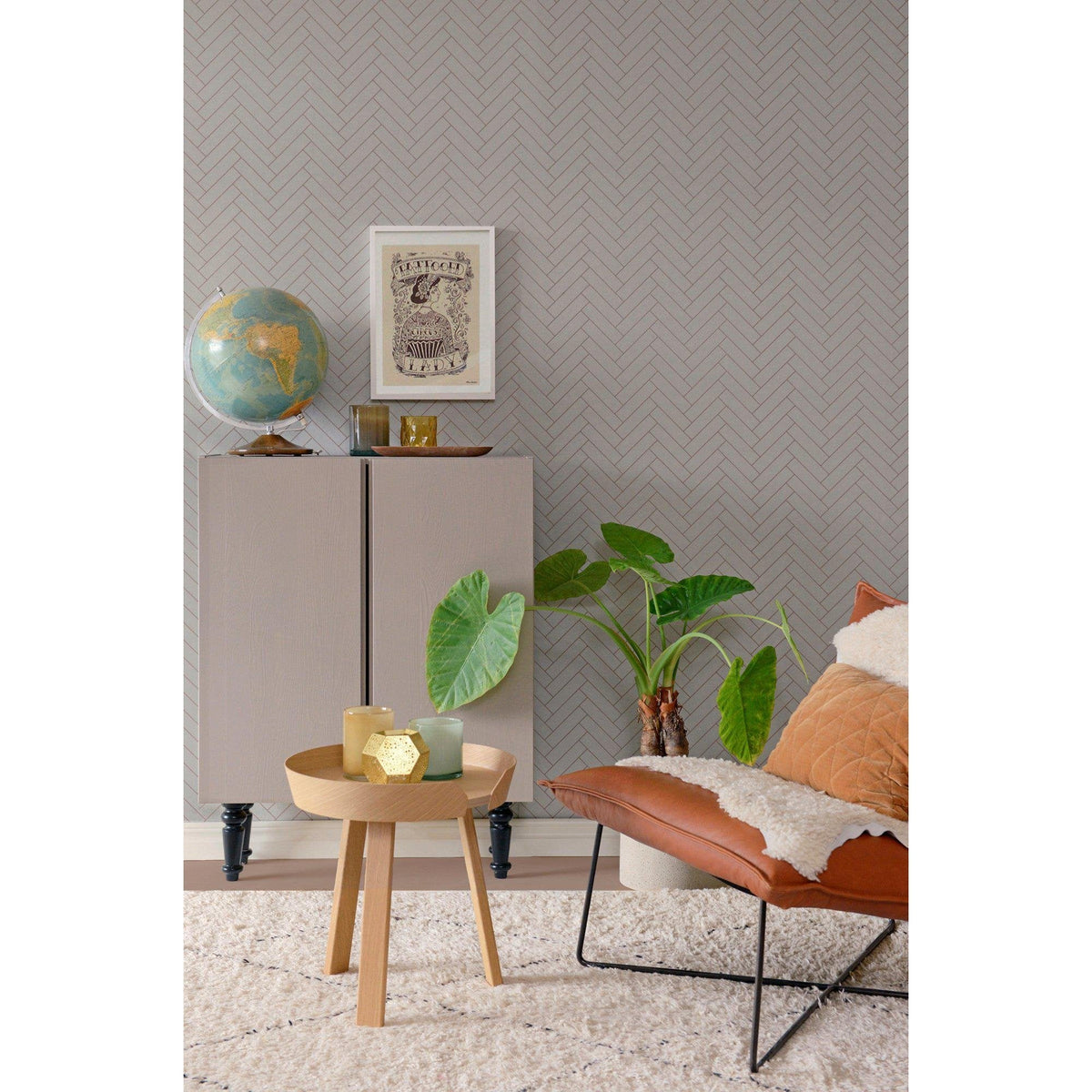 HERRINGBONE GREIGE BLUE Non woven / Easy up-tapet – peaceofhome.se